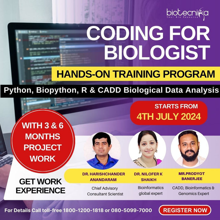 Coding For Biologist Hands-on Training Program With 3 & 6 Months Proje — BioTecNika Store