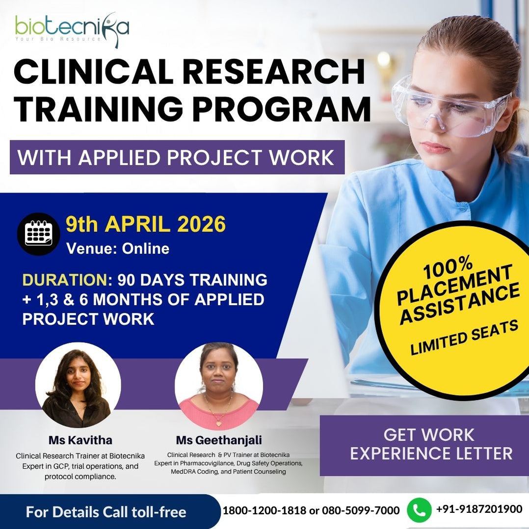 Clinical Research Training Program With 1, 3 & 6 Months Applied Projec ...