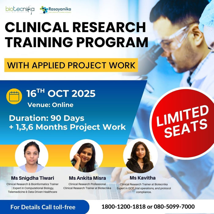 Clinical Research Training Program With 1, 3 & 6 Months Applied Projec ...