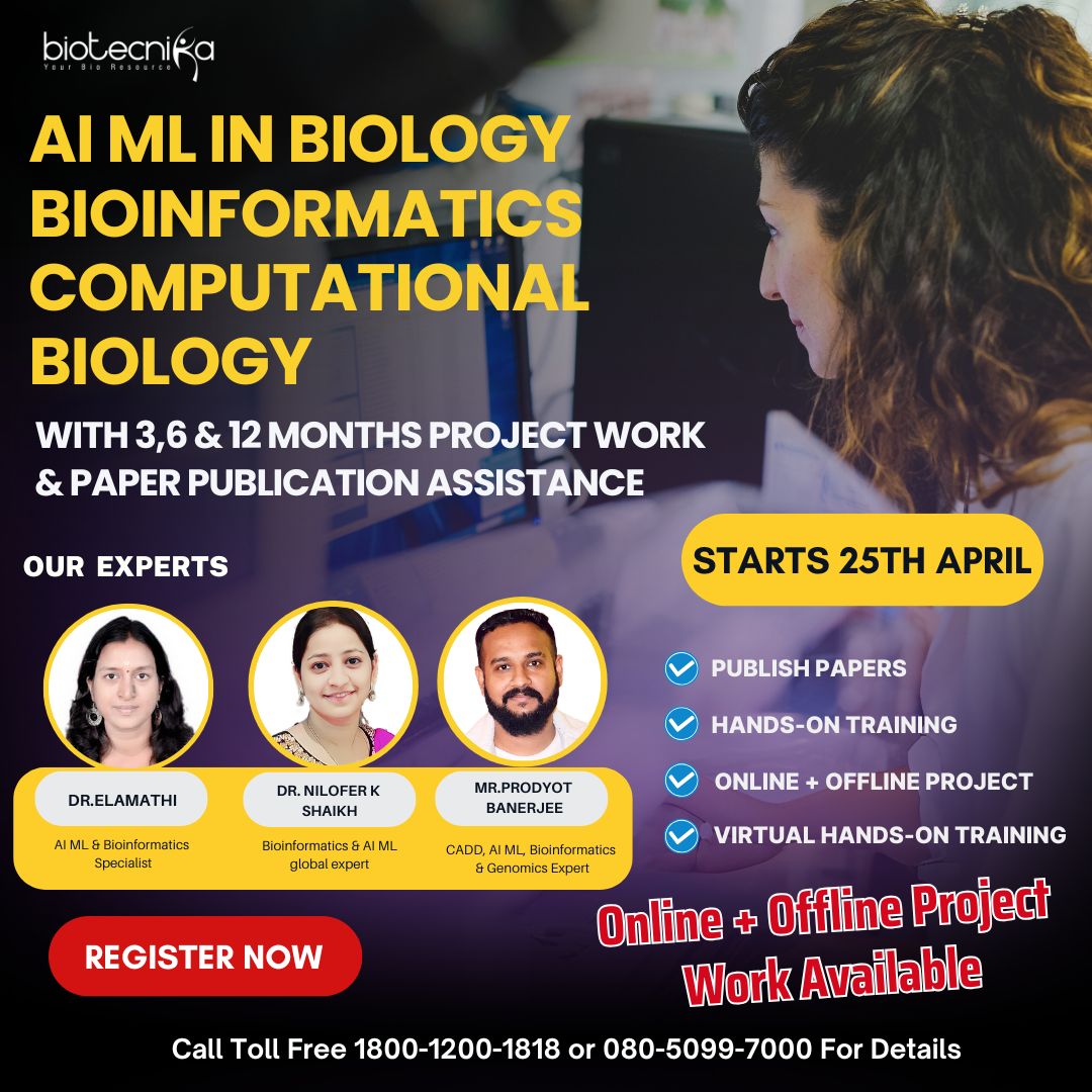 AI ML in Biology & Bioinformatics Summer Training Program — BioTecNika ...