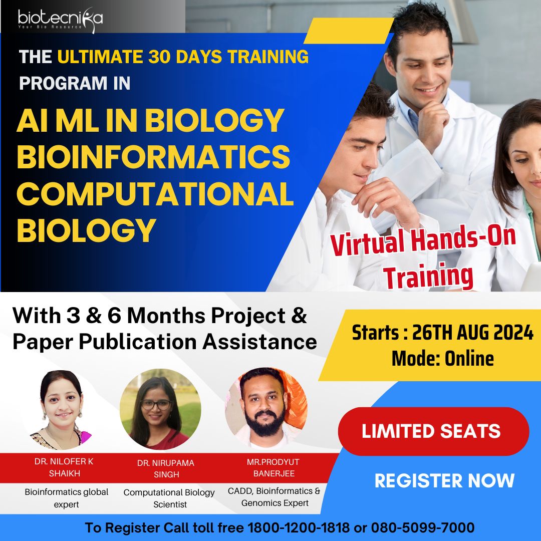 AI ML in Biology & Bioinformatics Summer Training Program — BioTecNika Store