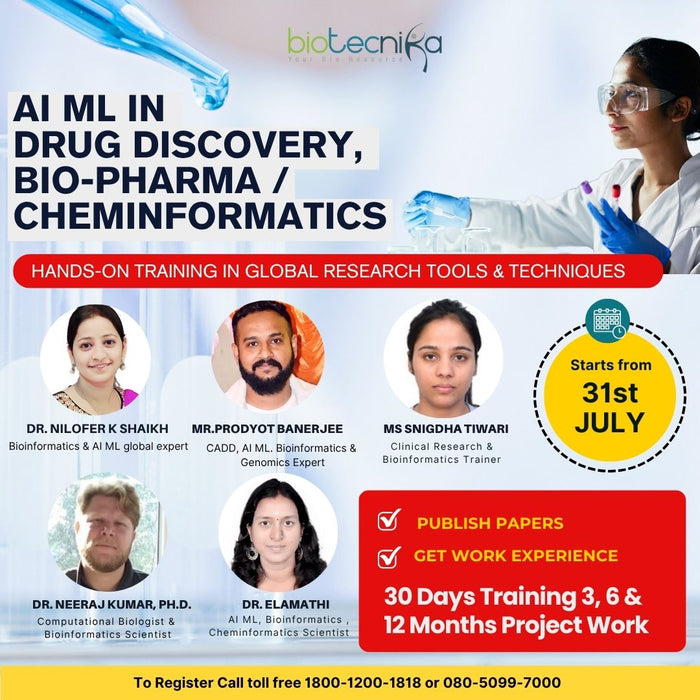 AI ML in Drug Discovery, Bio-Pharma / Cheminformatics Hands-on Trainin — BioTecNika Store