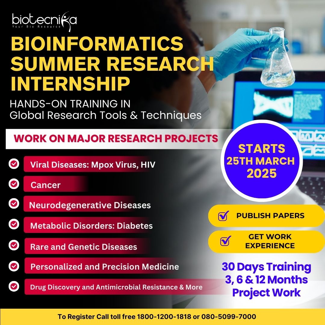 Bioinformatics Internship - Global Research Tools & Techniques OFFLINE / ONLINE Hands-on ...