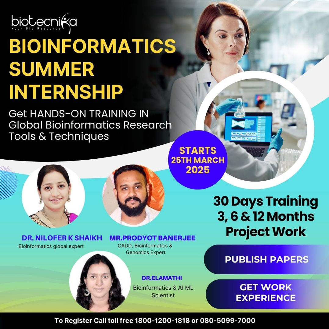 Bioinformatics Internship - Global Research Tools & Techniques OFFLINE / ONLINE Hands-on ...
