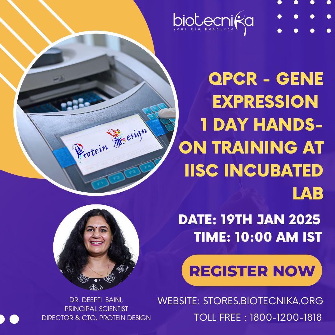 qPCR - Gene Expression 1 Day Offline Hands-On Training At IISc Incubat — BioTecNika Store