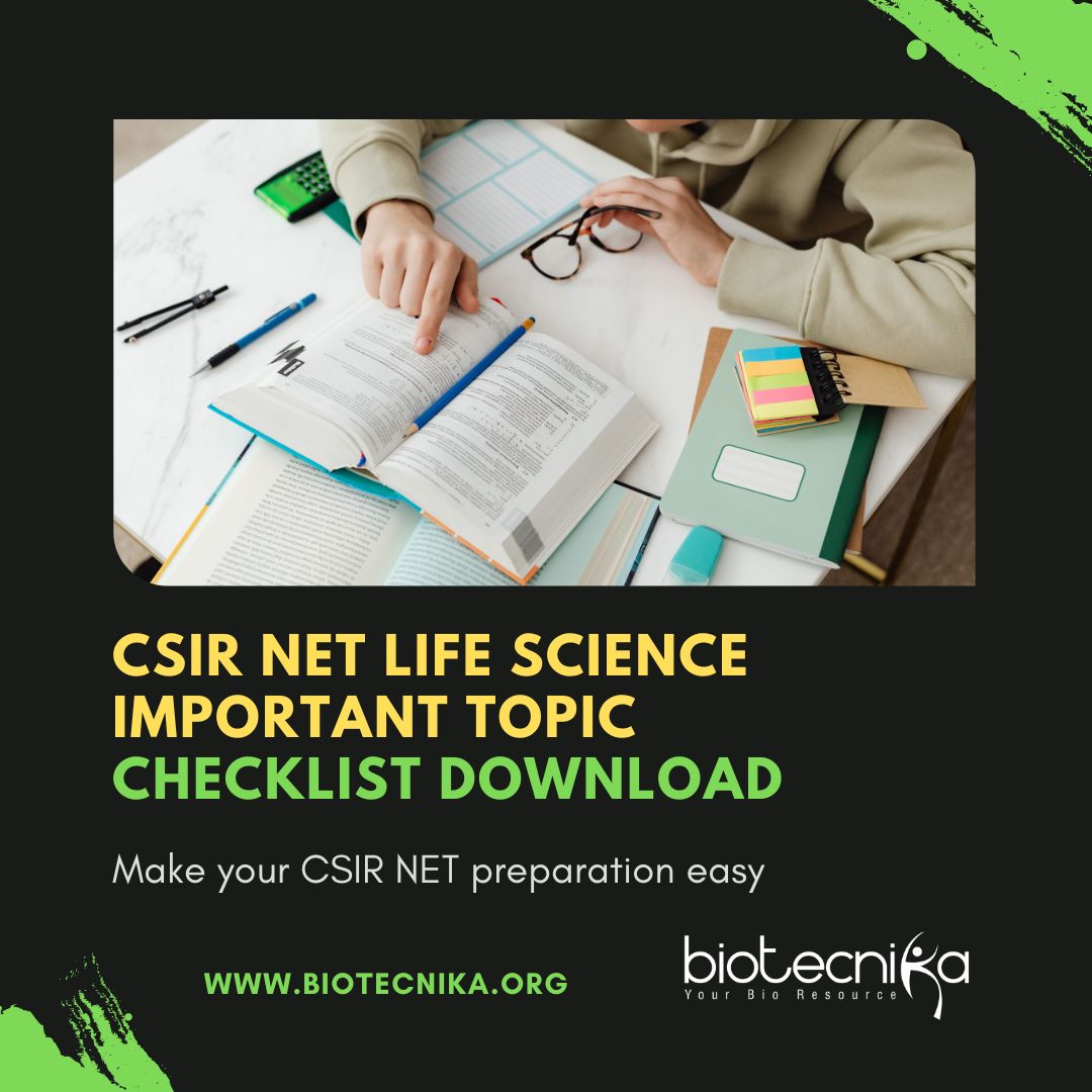 CSIR NET Life Science Important Topic Checklist Download — BioTecNika Store